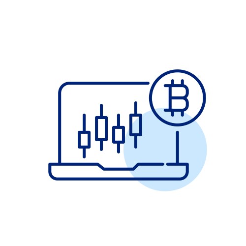 Bitcoin trading graph candlesticks chart Vector Image