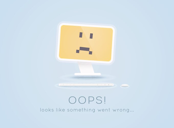 White background with road sign error oops Vector Image