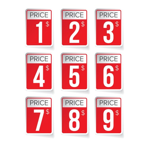 Products price stickers tag mockup Royalty Free Vector Image