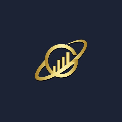 Gold arrow chart business finance logo Royalty Free Vector