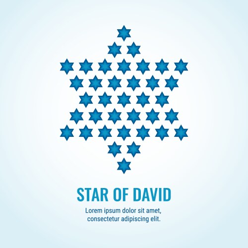 Blue star of david symbols collection Royalty Free Vector