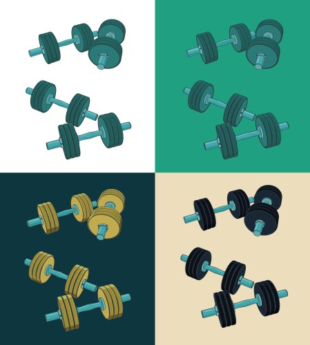 Equipment dumbbell cartoon Royalty Free Vector Image
