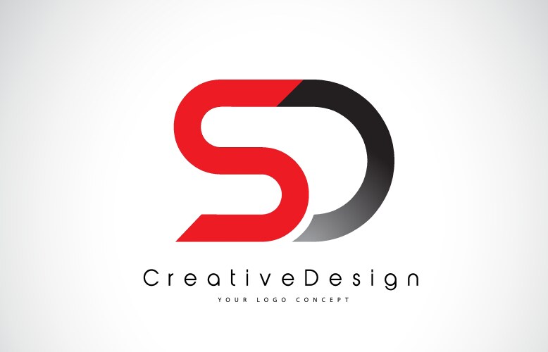 Sd s d letter logo design in black colors Vector Image