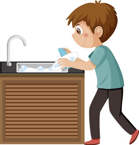 Drawing of washing dishes Vector Images & Graphics for Commercial Use ...