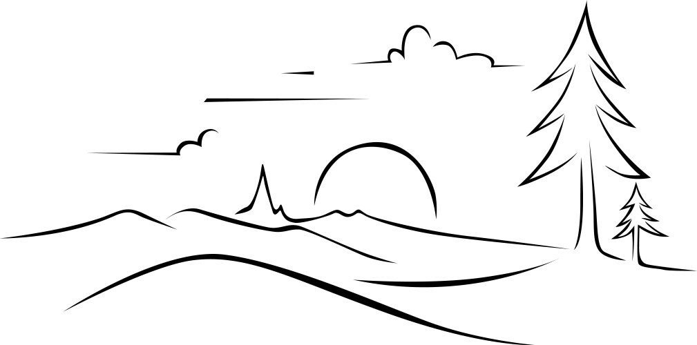 Landscape Drawing Vector Images Over 130 000