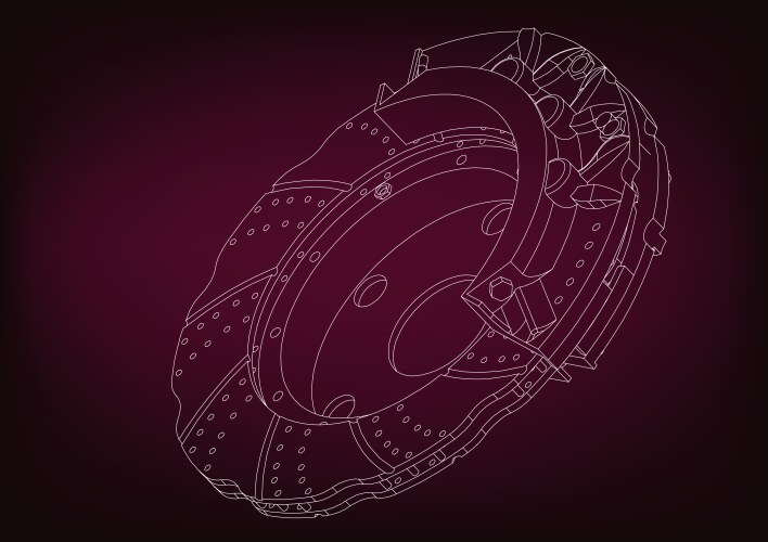 3d model of the brake disc Royalty Free Vector Image