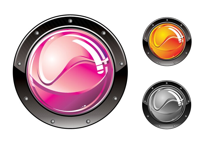 Glossy Buttons Royalty Free Vector Image Vectorstock