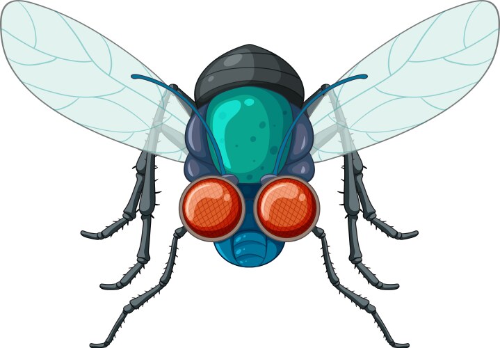 Cute little cartoon flies Royalty Free Vector Image