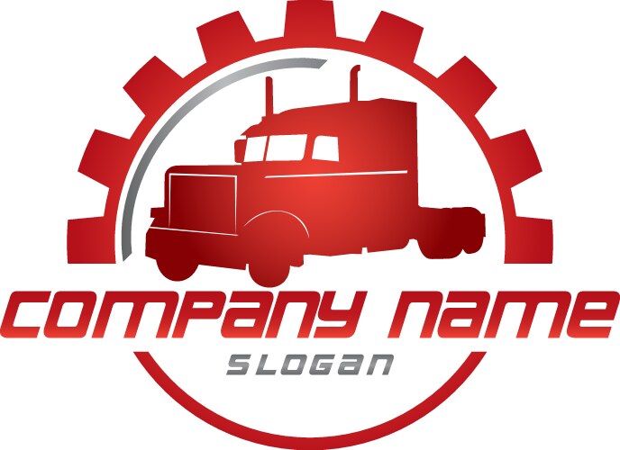 Red Container Truck Logo Royalty Free Vector Image