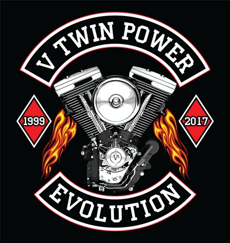 V twin engine and fire template Royalty Free Vector Image