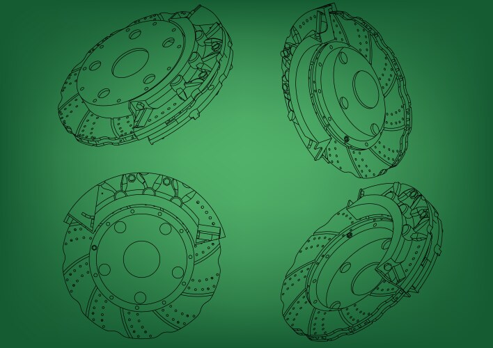 3d model of the brake disc Royalty Free Vector Image