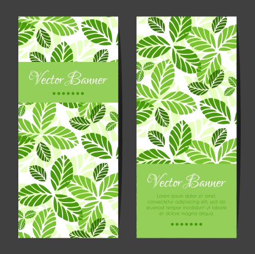Tropical leaves banners exotic palm leaf banner Vector Image