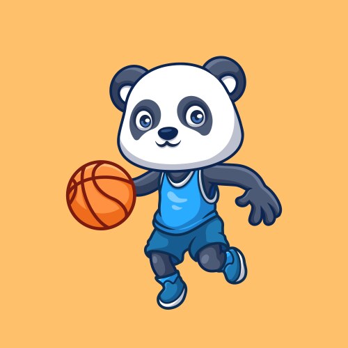 Monkey basketball cute creative kawaii cartoon Vector Image