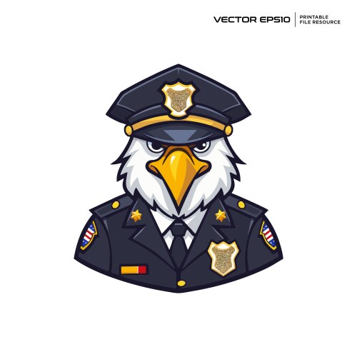 Security guard eagle character mascot logo Vector Image