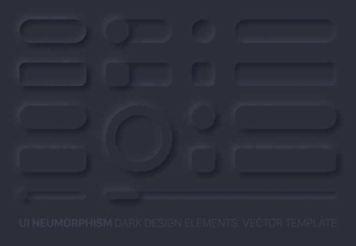 Dark web ui elements Royalty Free Vector Image