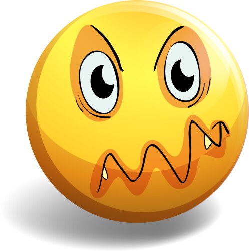 Cartoon emoticon with angry face Royalty Free Vector Image