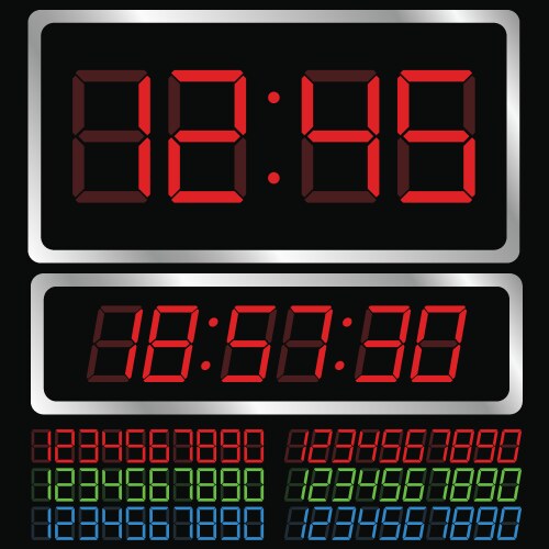 Digital numbers digits display Royalty Free Vector Image
