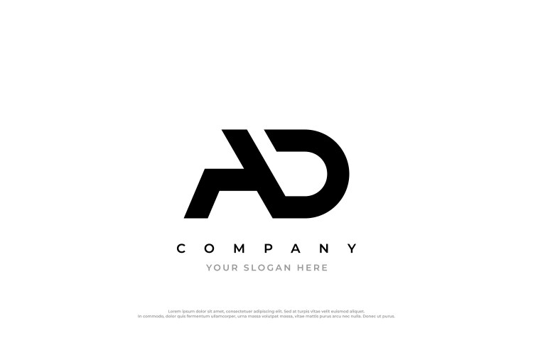 Simple letter ad logo design Royalty Free Vector Image
