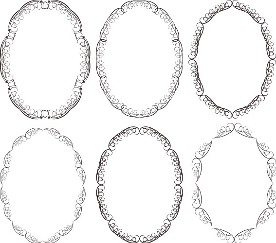Decorative frames and borders round set 4 Vector Image