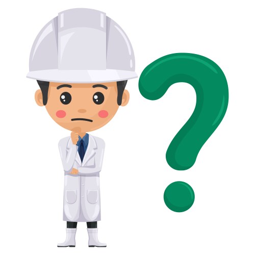 Engineer thinking and expressing doubt in a new Vector Image