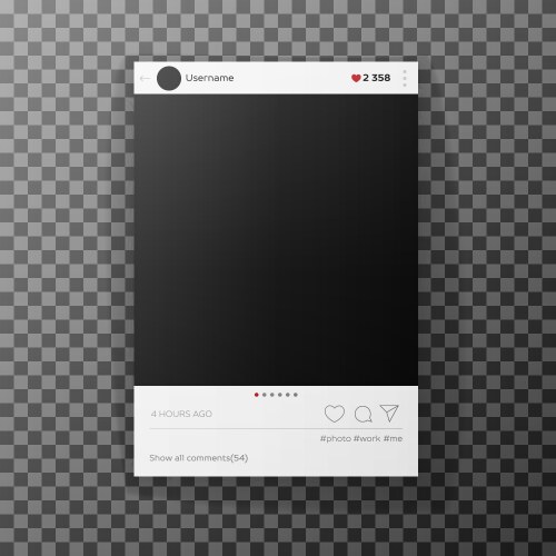 Photo frame inspired instagram post interface Vector Image