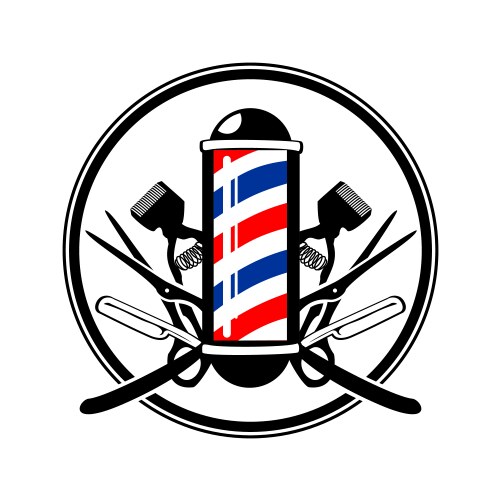 Barber shop emblem Royalty Free Vector Image - VectorStock