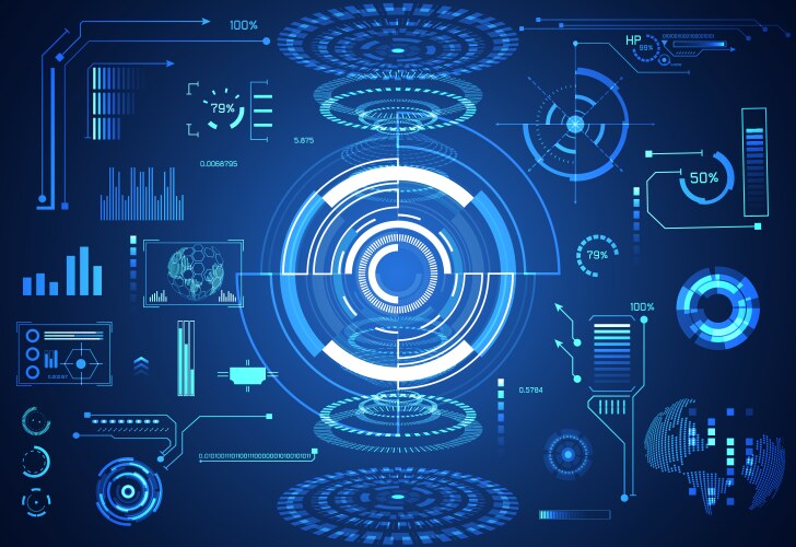 Abstract hud ui futuristic frame control center Vector Image Abstract hud ui futuristic frame control center Vector Image