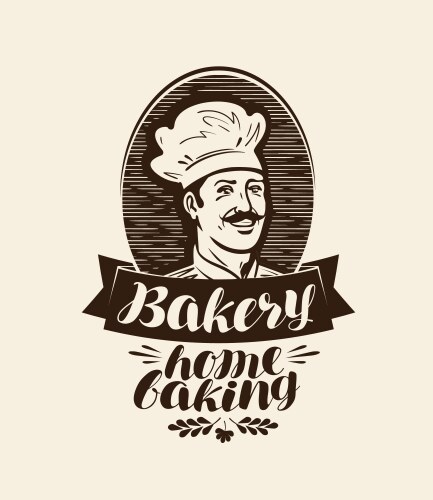 Bakery bakehouse logo or label baker Royalty Free Vector