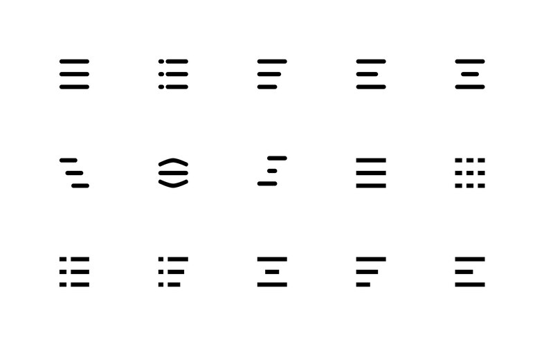 Menu icon set bar icons ui Royalty Free Vector Image