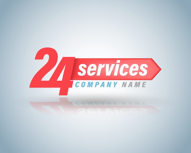24 hours open services Royalty Free Vector Image