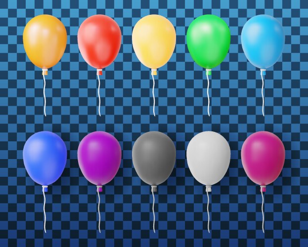 3d silver balloon numbers set isolated Royalty Free Vector
