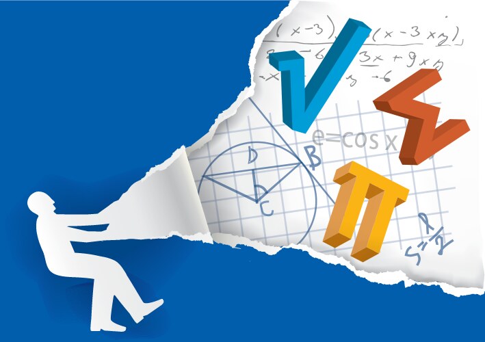 Student of mathematics smart solutions concept Vector Image