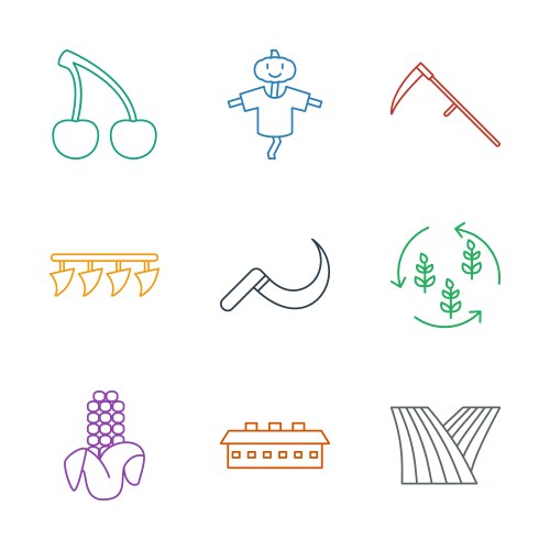 7 harvest icons Royalty Free Vector Image - VectorStock