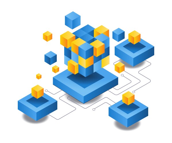 Smartphone management blockchain network control Vector Image