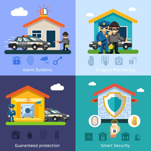 Security systems surveillance wireless cameras Vector Image