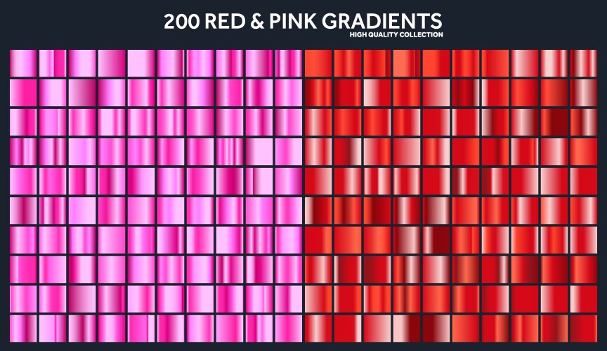 Red color gradient collection of swatches Vector Image