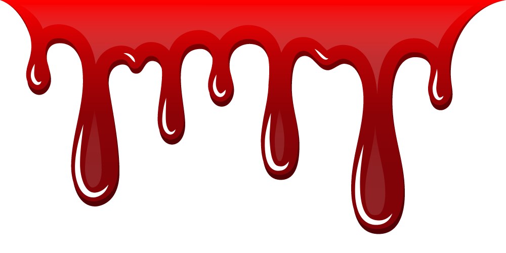 Blood drip 3d drop isolated white Royalty Free Vector Image