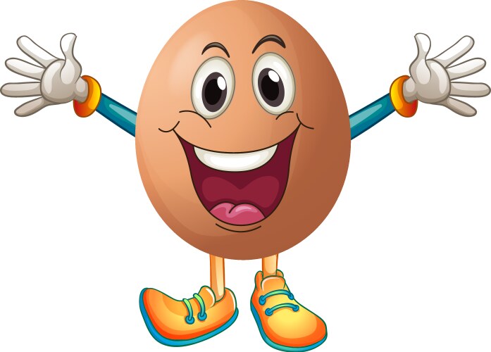 An egg with a tired face Royalty Free Vector Image