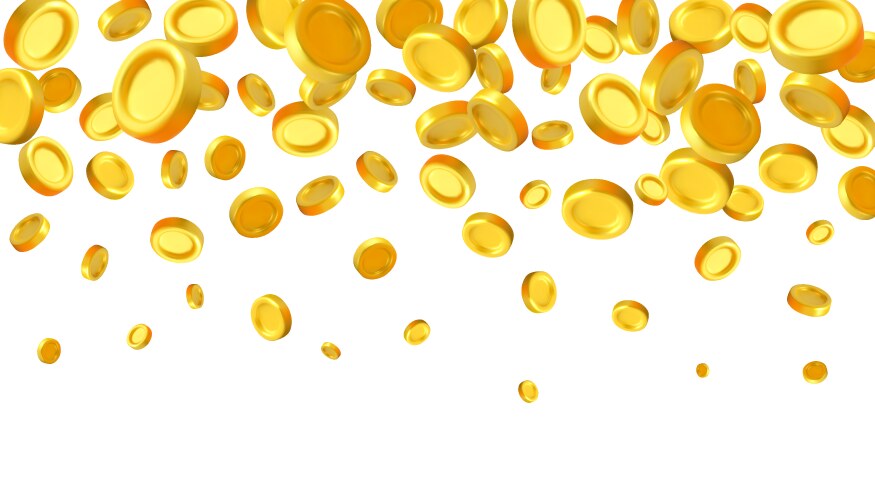 Falling coins 3d background Royalty Free Vector Image