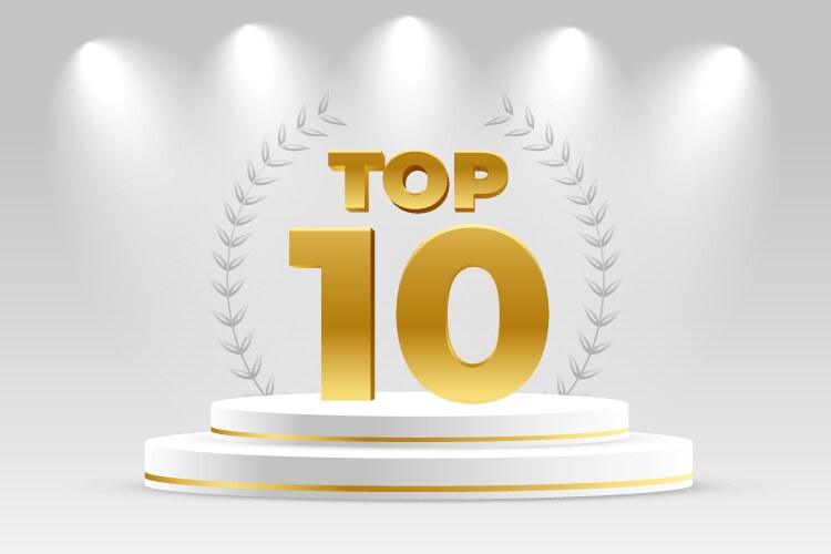 Top 10 popular ranking background with focus Vector Image