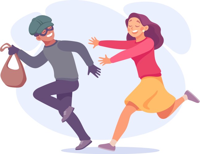 Man criminal escape with picture commit crime Vector Image