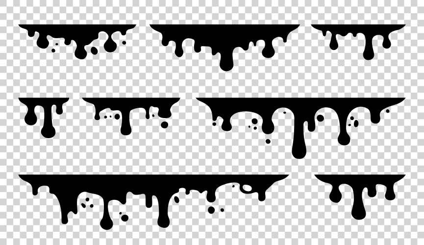Black dripping stain liquid paint splash Vector Image