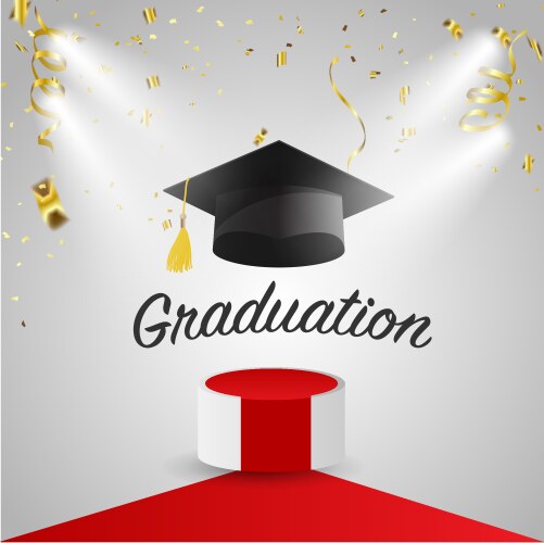 Graduation cap education concept background Vector Image