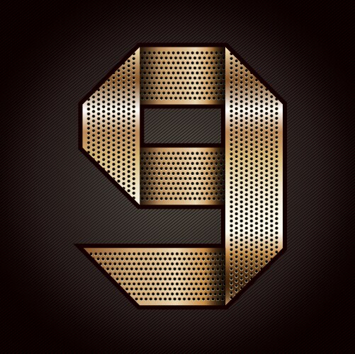 Number metal gold ribbon - 5 five Royalty Free Vector Image