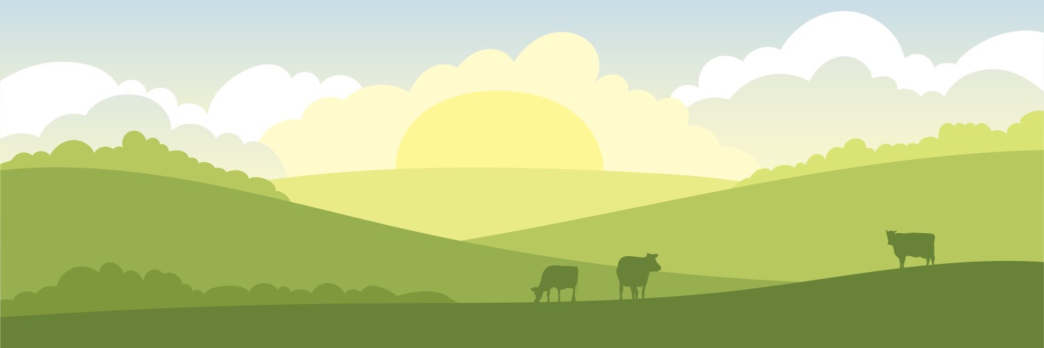 Abstract rural landscape with farm house Vector Image