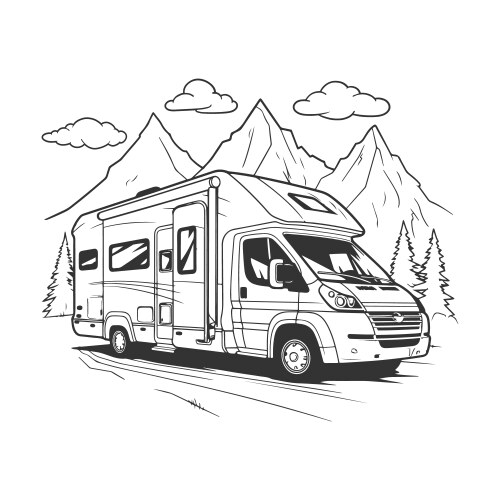 Camper clip art design shape Royalty Free Vector Image
