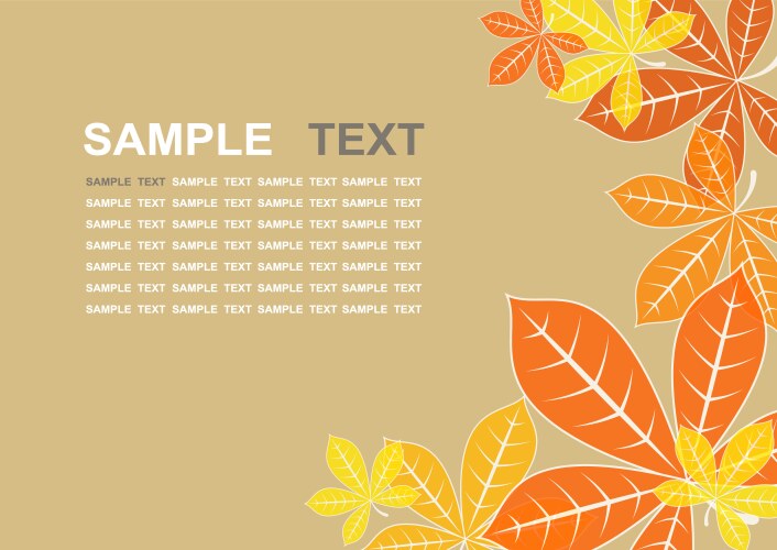Happy fall template with autumn leaves and simple Vector Image