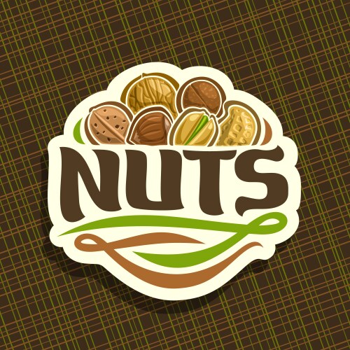 Logo for peanut nuts Royalty Free Vector Image