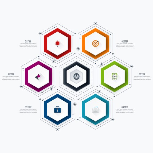 Hexagon for infographic Royalty Free Vector Image
