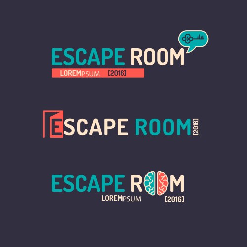 Escape room purple word concept Royalty Free Vector Image